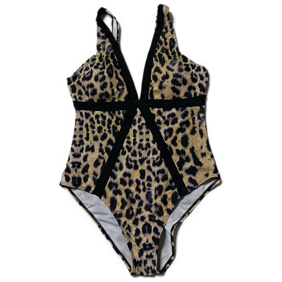 Swim | Sexy Boutique Leopard Print Onepiece Bathing Suit With Black ...